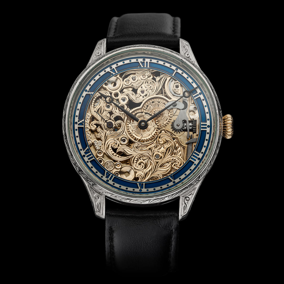 SKYFALL Men's Artisan Skeletonized Wristwatch 1909 Vintage Mechanical ...
